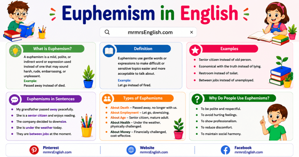 Euphemisms in English Explained with Meanings and Examples - MR MRS ENGLISH